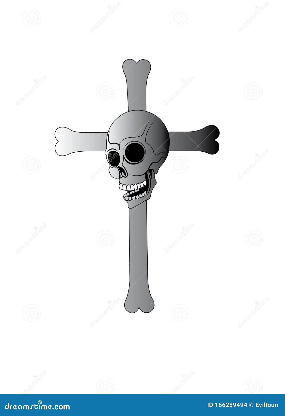 Art Skull CrossBone Tattoo. Stock Vector - Illustration of cross, bone ...