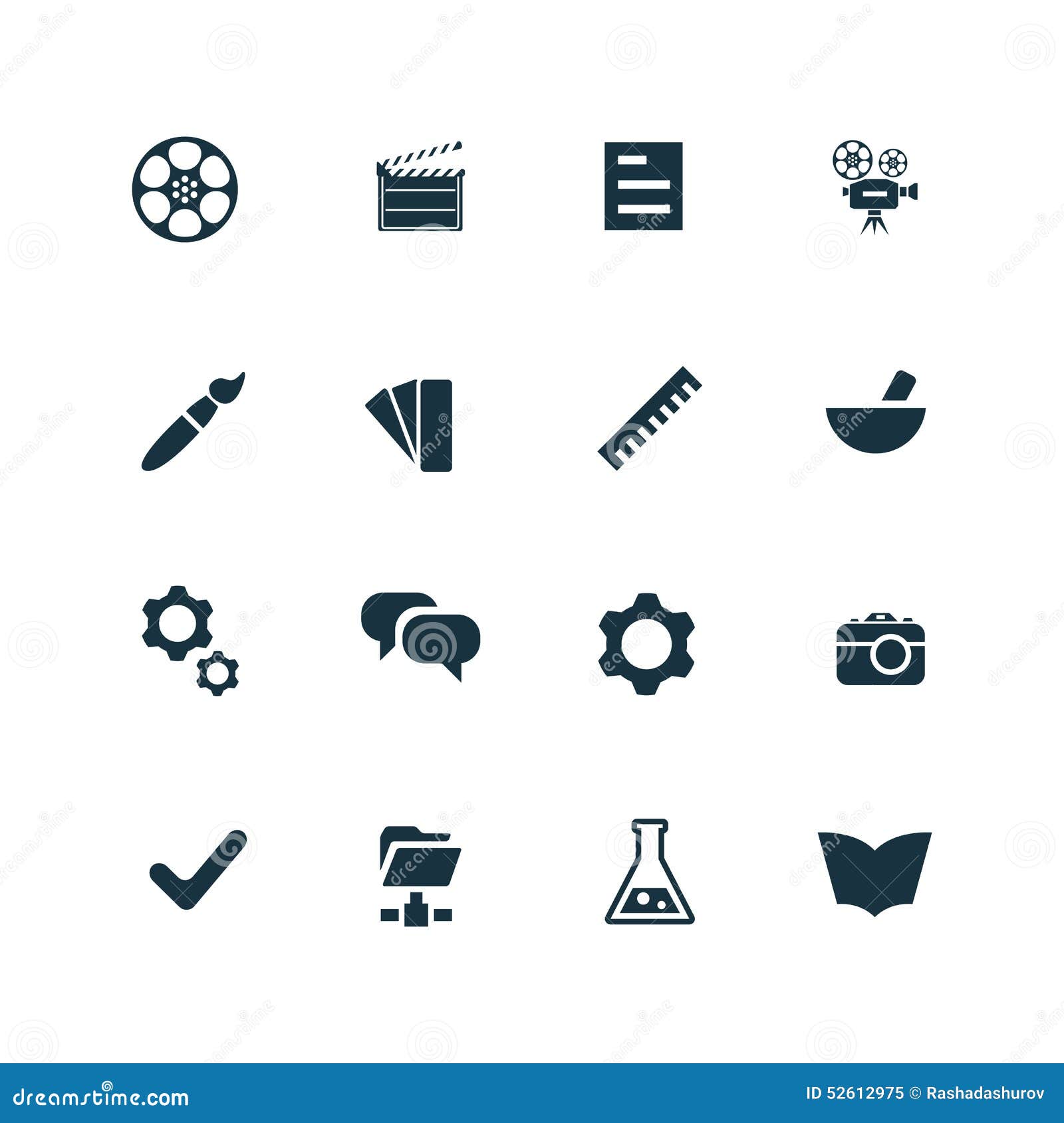 Art, design icons set stock vector. Illustration of photoshop - 52612975