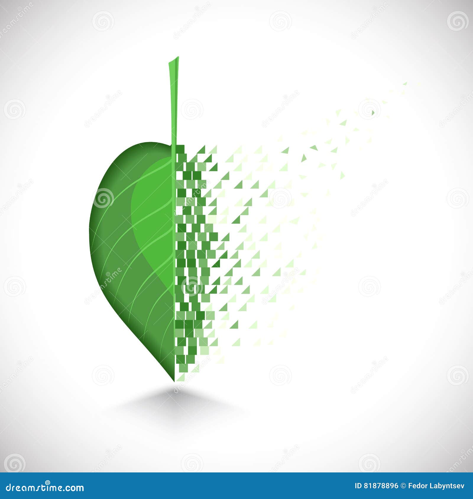 Art Design A Leaf With The Collapsing Structure Vector Illustration ...
