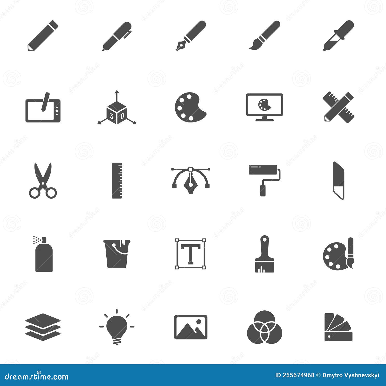 Art and Design Silhouette Vector Icons Stock Vector - Illustration of ...