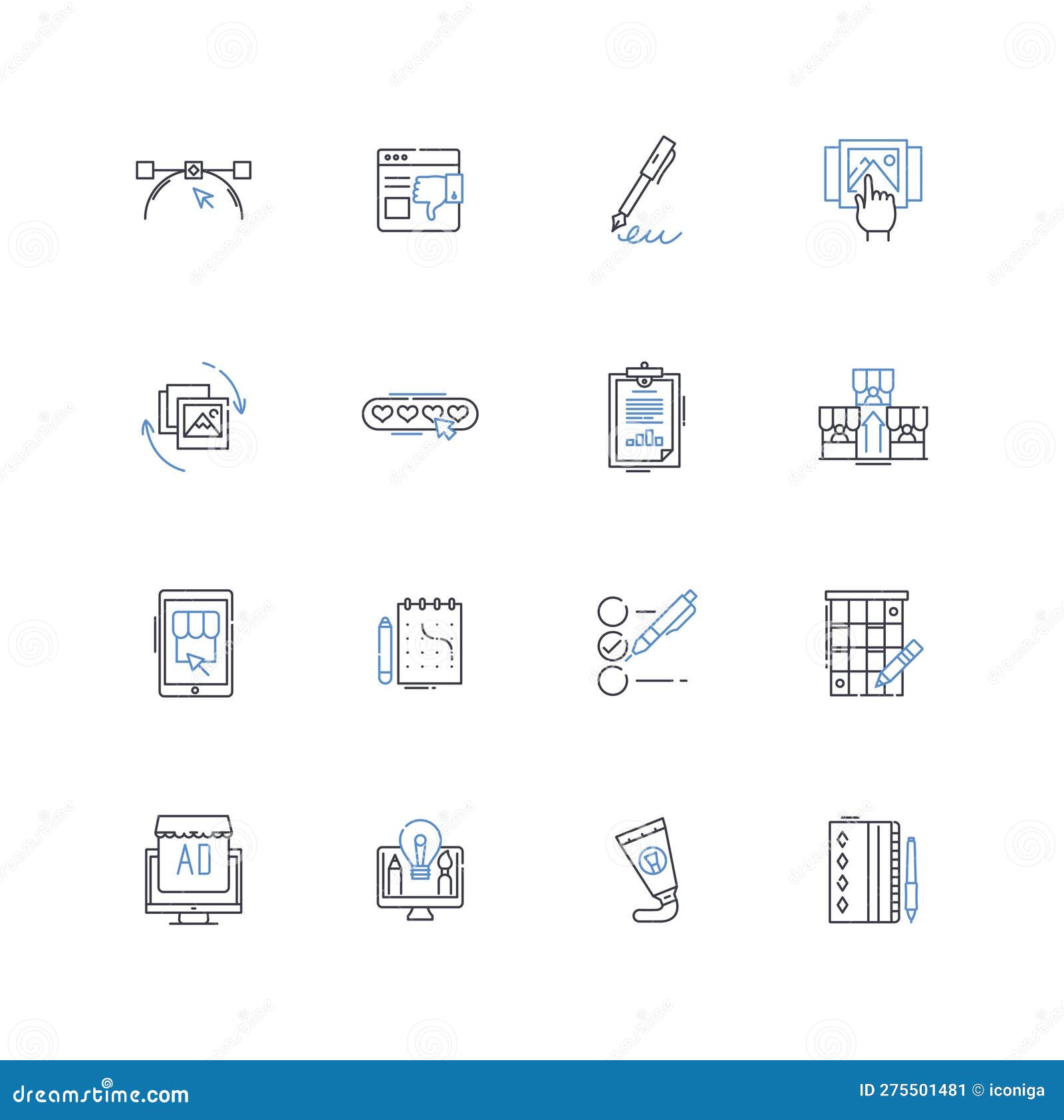 Art Direction Line Icons Collection. Creativity, Vision ...