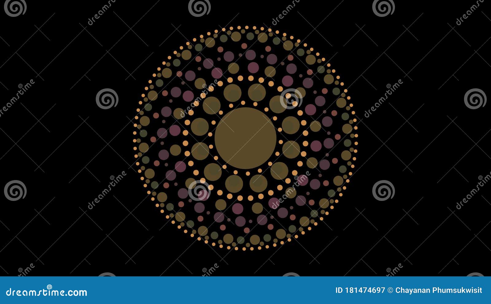 Art Dot Fade Circle and Outside Small Circle Earthware Tone Stock ...
