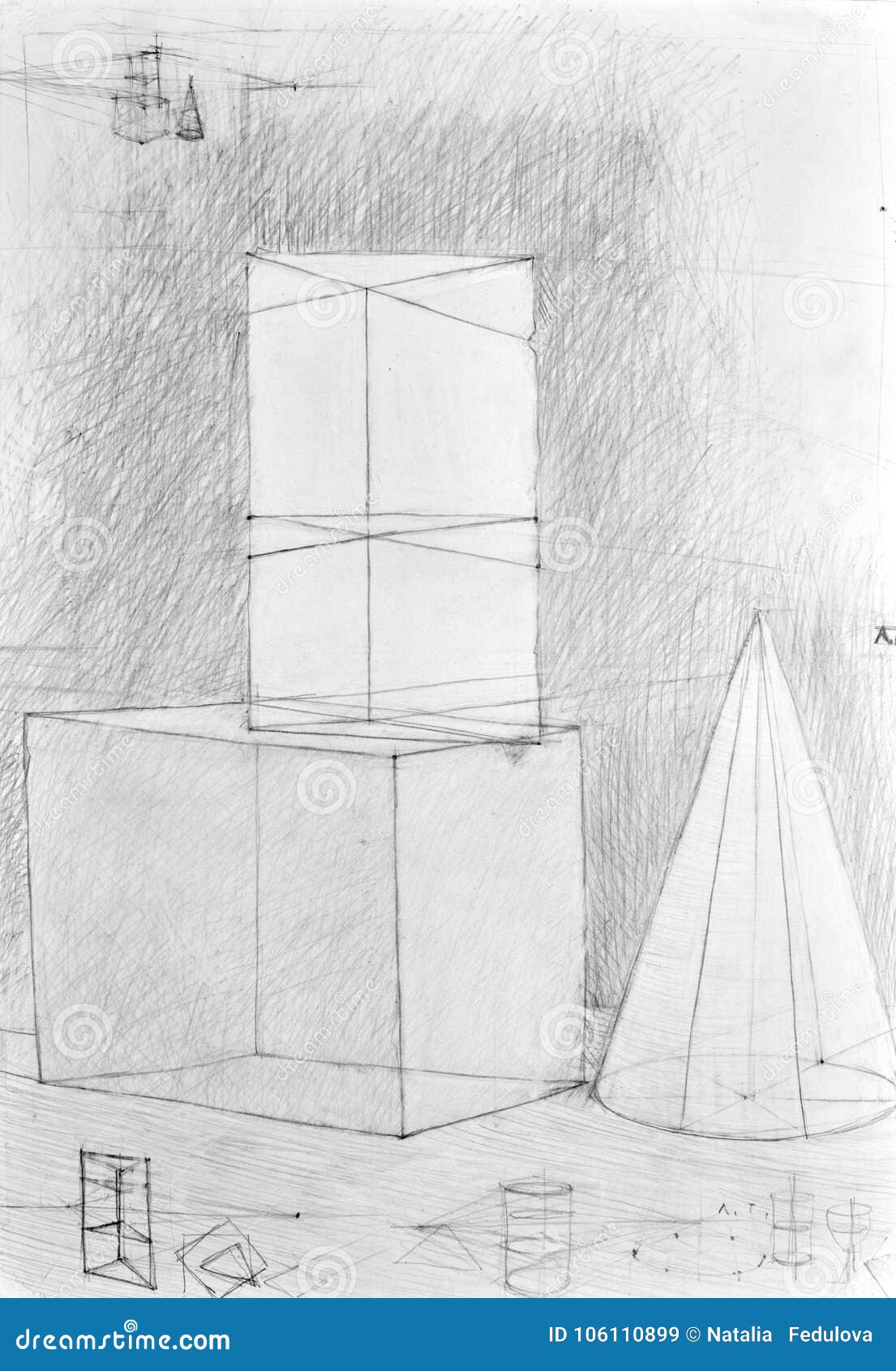 Simple Graph Drawing and Pencil Stock Image - Image of contemporary ...