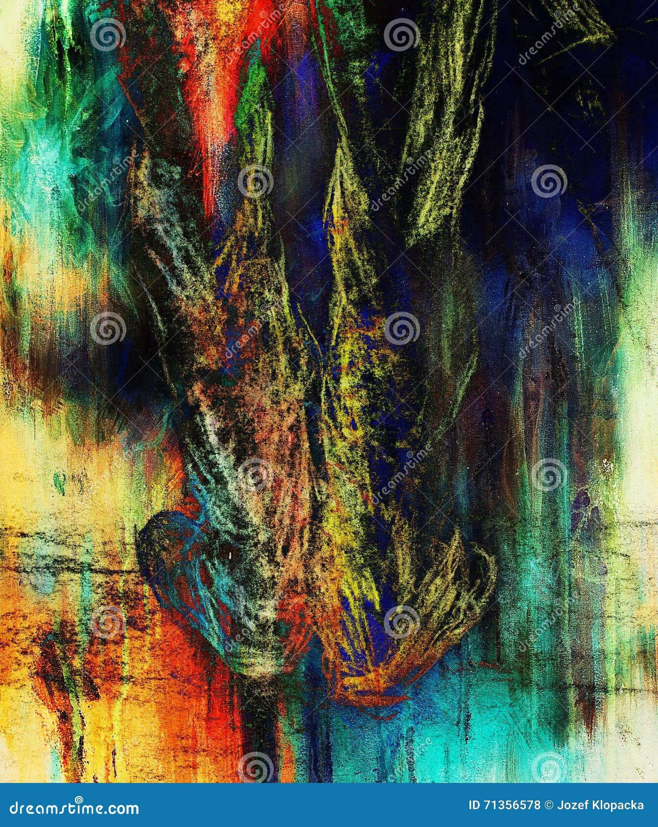 Art Drawing Man Legs and Color Abstract Background. Stock Illustration ...