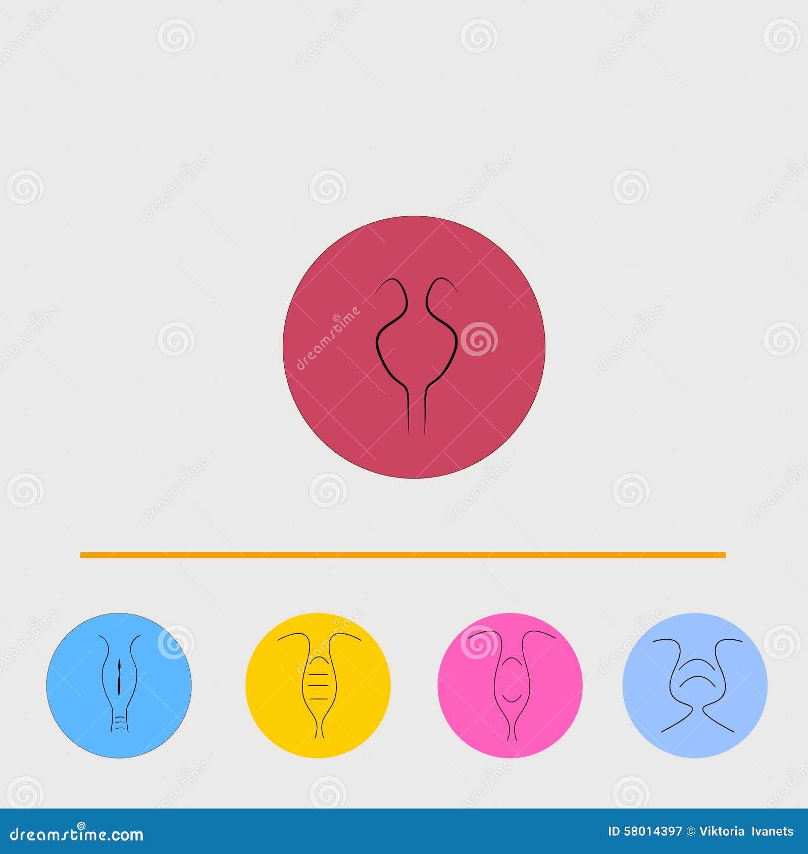 Art Drawing Set of Uterus Icon Stock Illustration - Illustration of ...