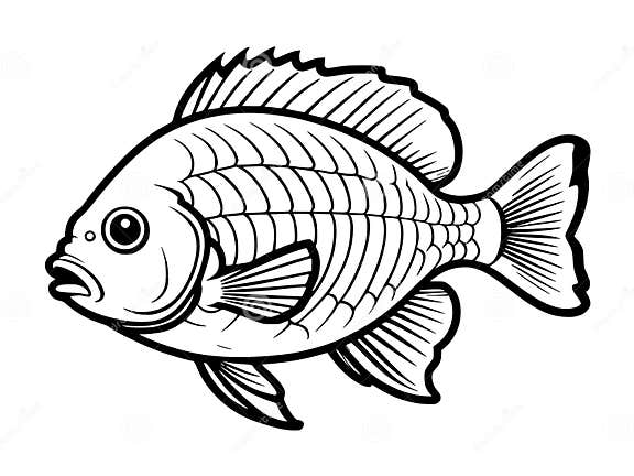 Art Drawing of a Tilapia Fish Stock Illustration - Illustration of ...