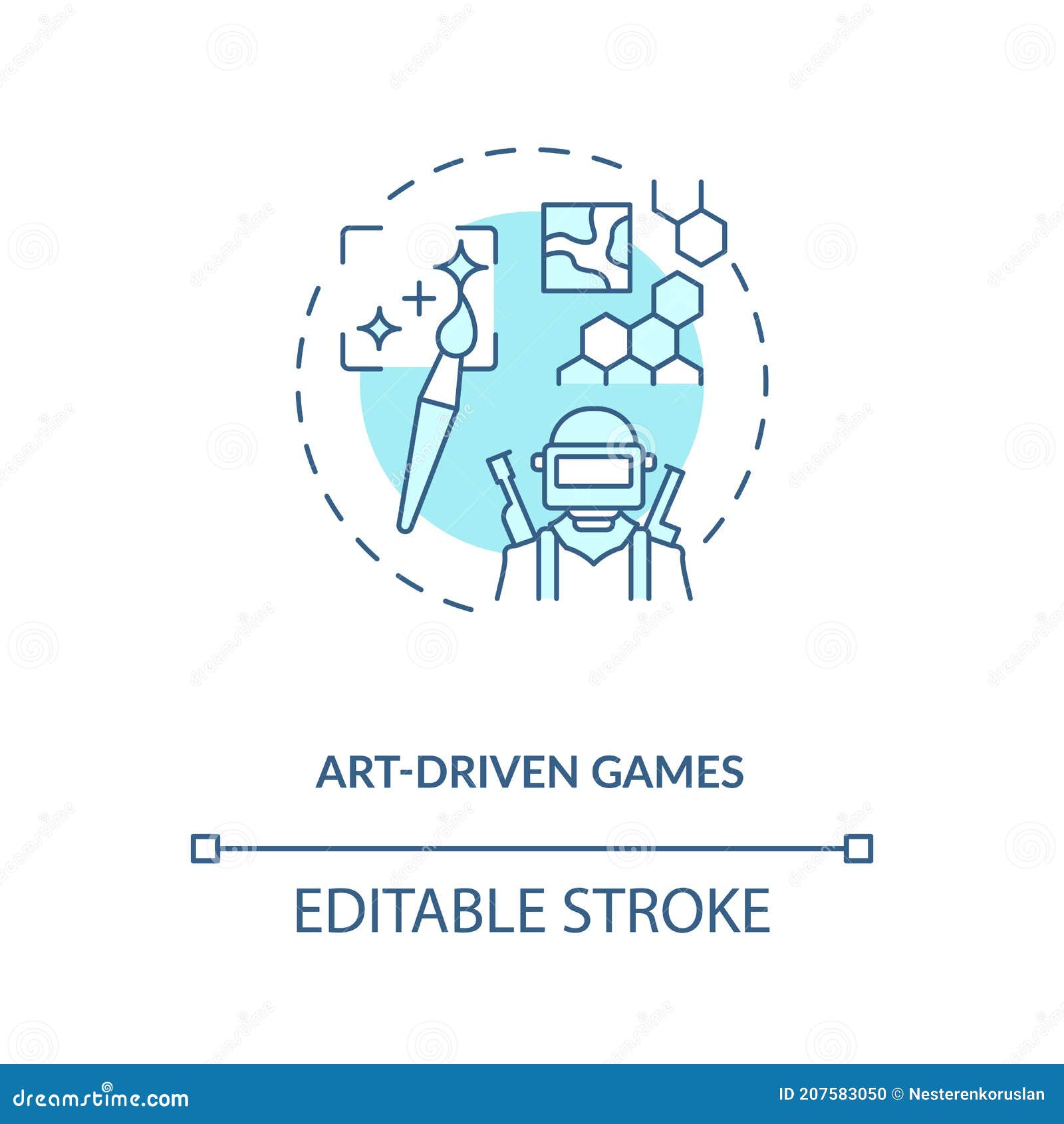 Art Driven Games Concept Icon Stock Illustration - Illustration of ...