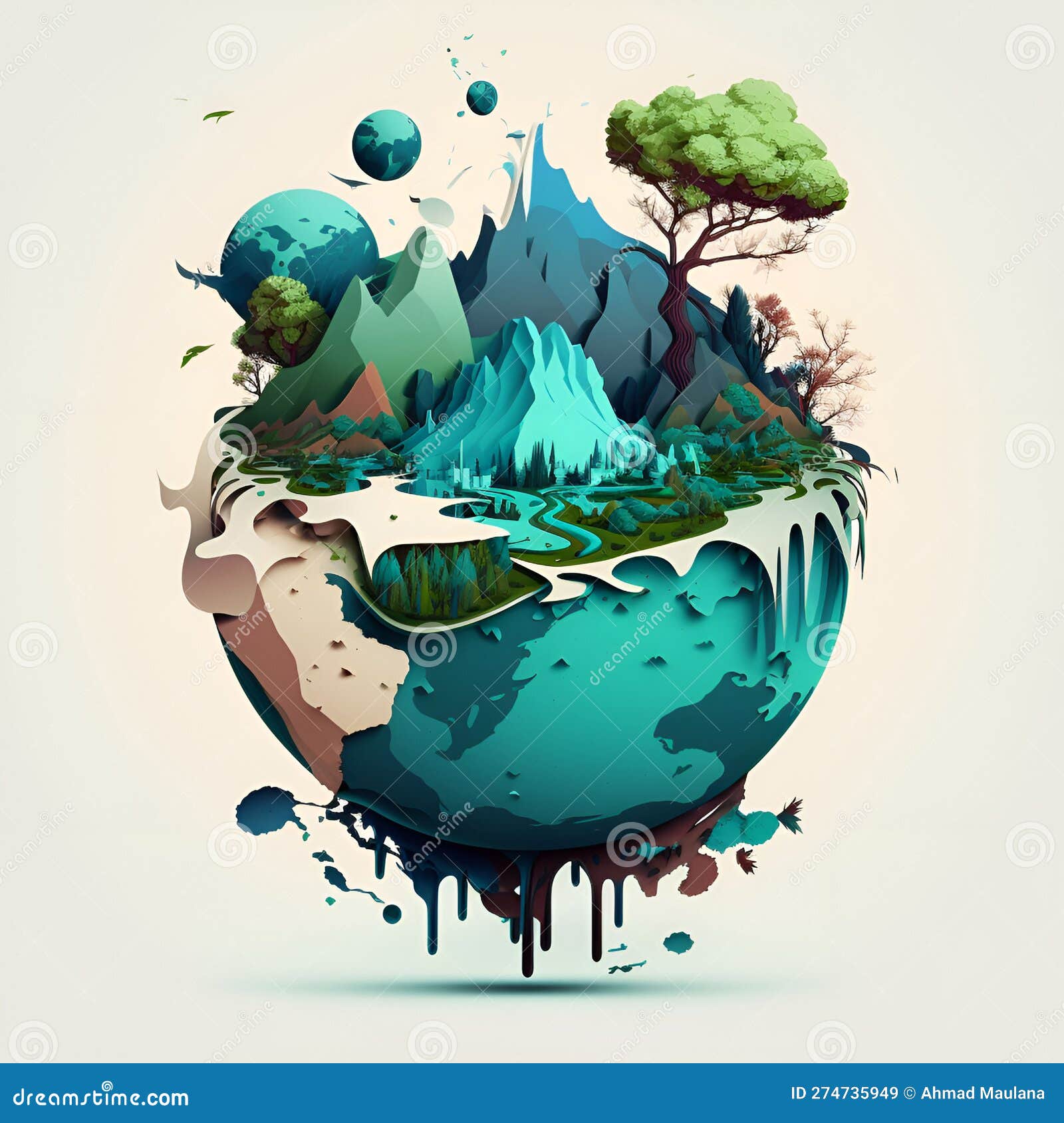 Artistic Art Earth Illustration Stock Image - Image of conservation ...