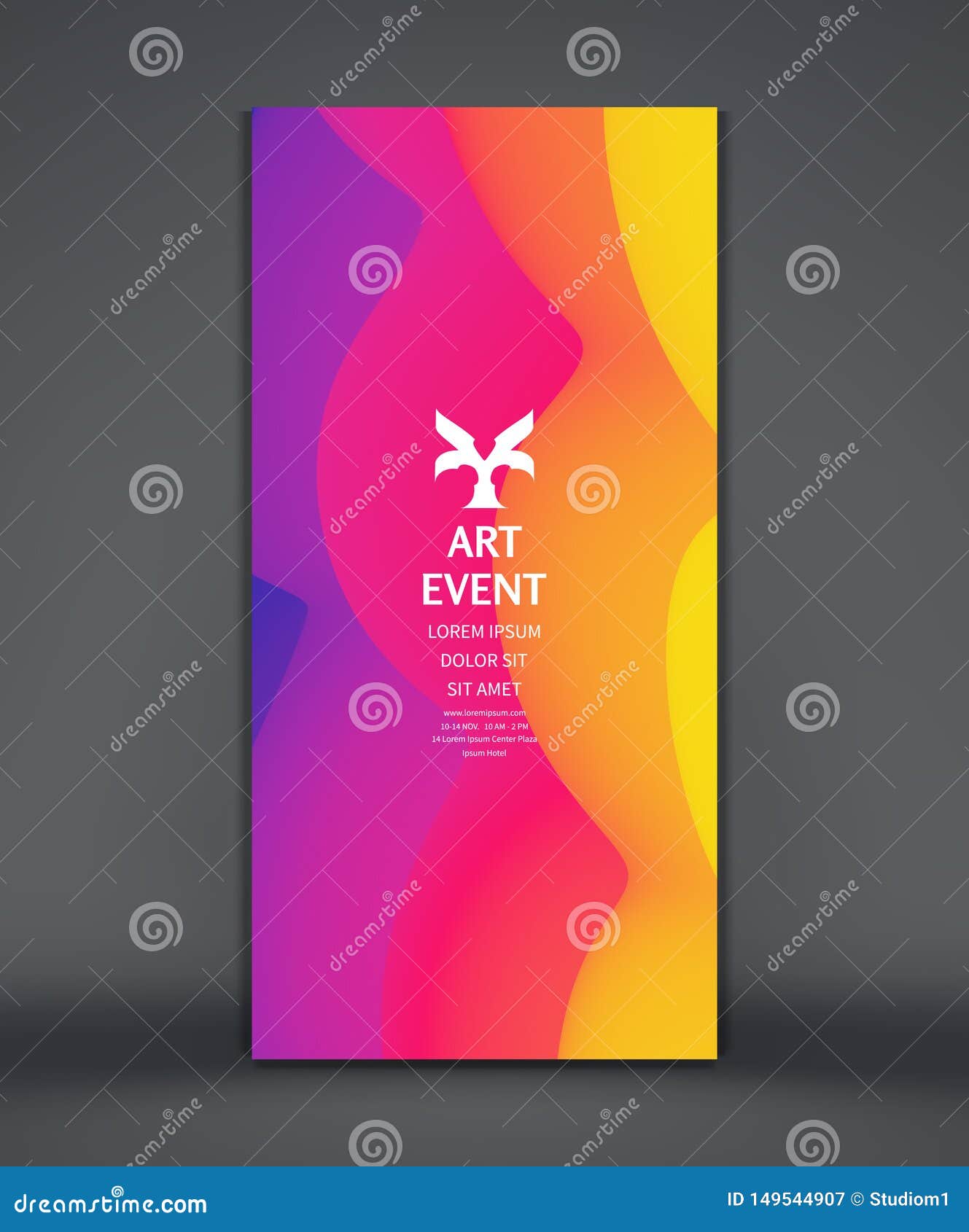 Art Event Invitation Template. Abstract Background with Dynamic Effect ...