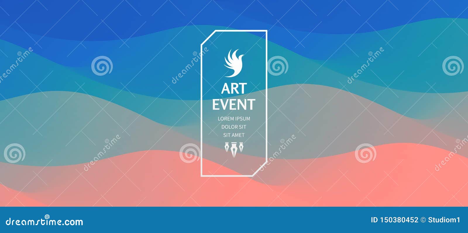 Art Event Invitation Template. Abstract Background with Dynamic Effect ...