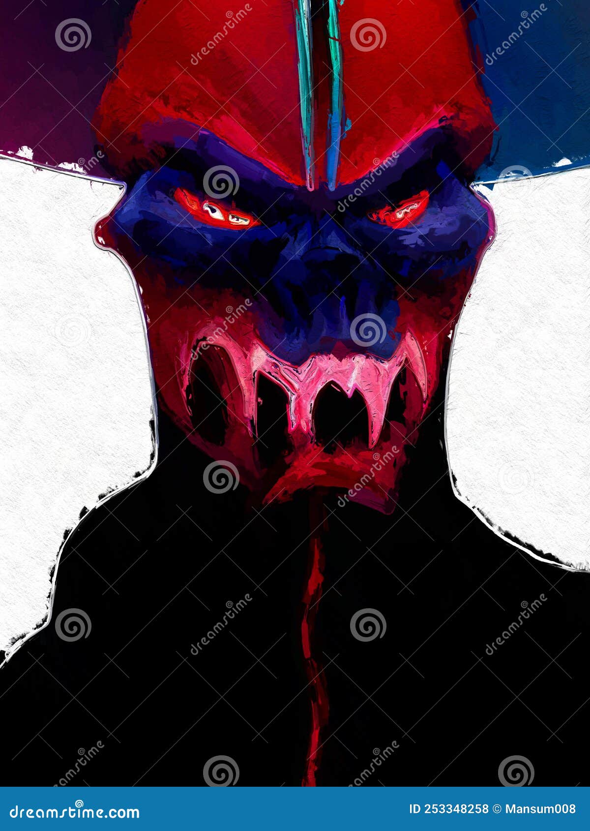 Face of a man in a mask stock photo. Image of mask, evil - 253348258