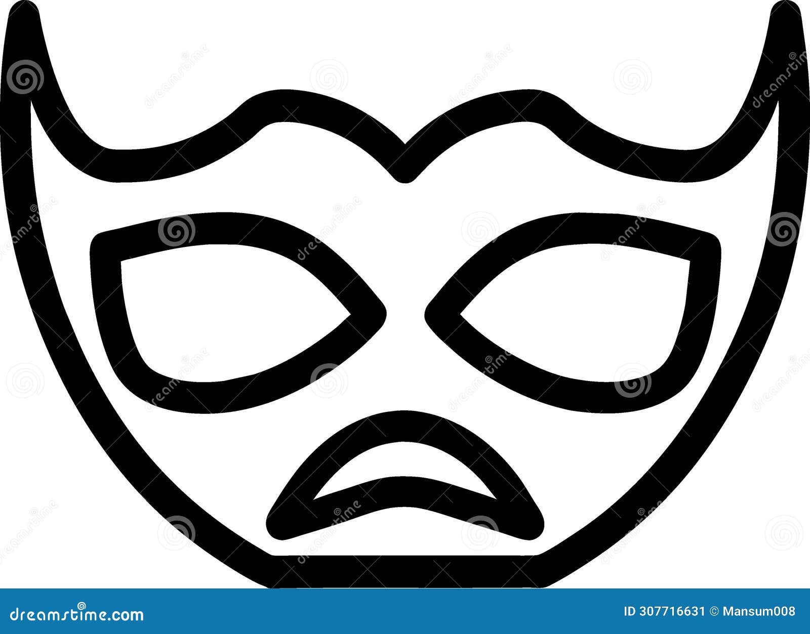Art Face Mask. Simple Design Stock Illustration - Illustration of face ...