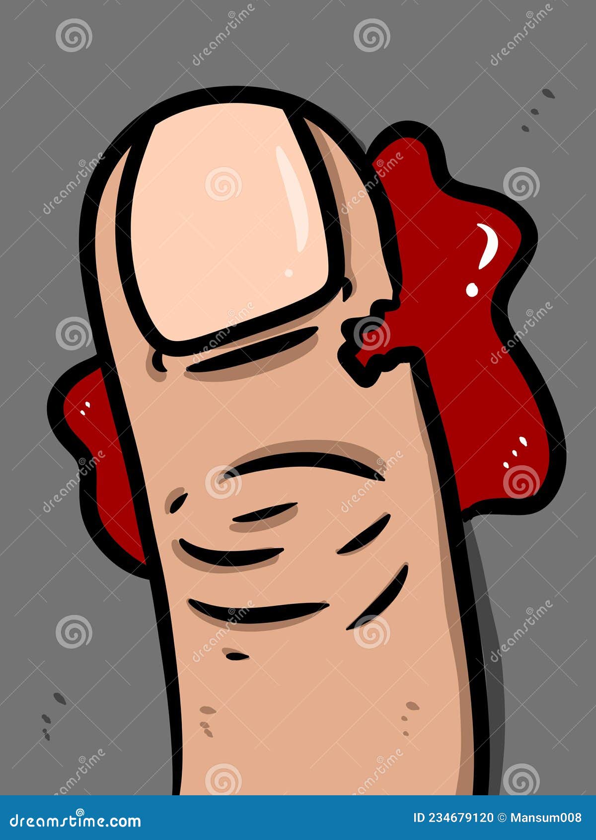 Finger and Red Blood Cartoon Stock Illustration - Illustration of ...