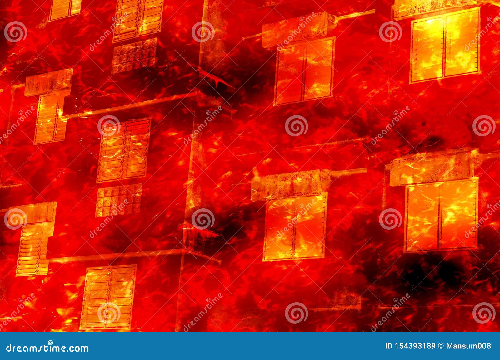 Art Fire Burn Building Background Stock Illustration - Illustration of ...