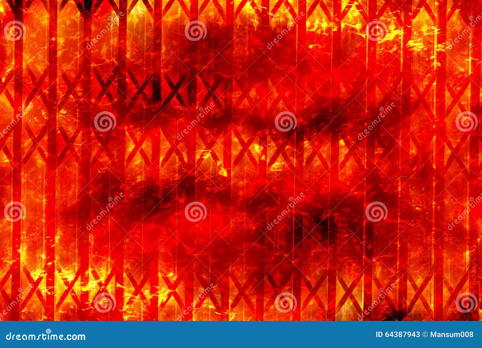 Art Fire Burning Metal Wall Stock Illustration - Illustration of melt ...