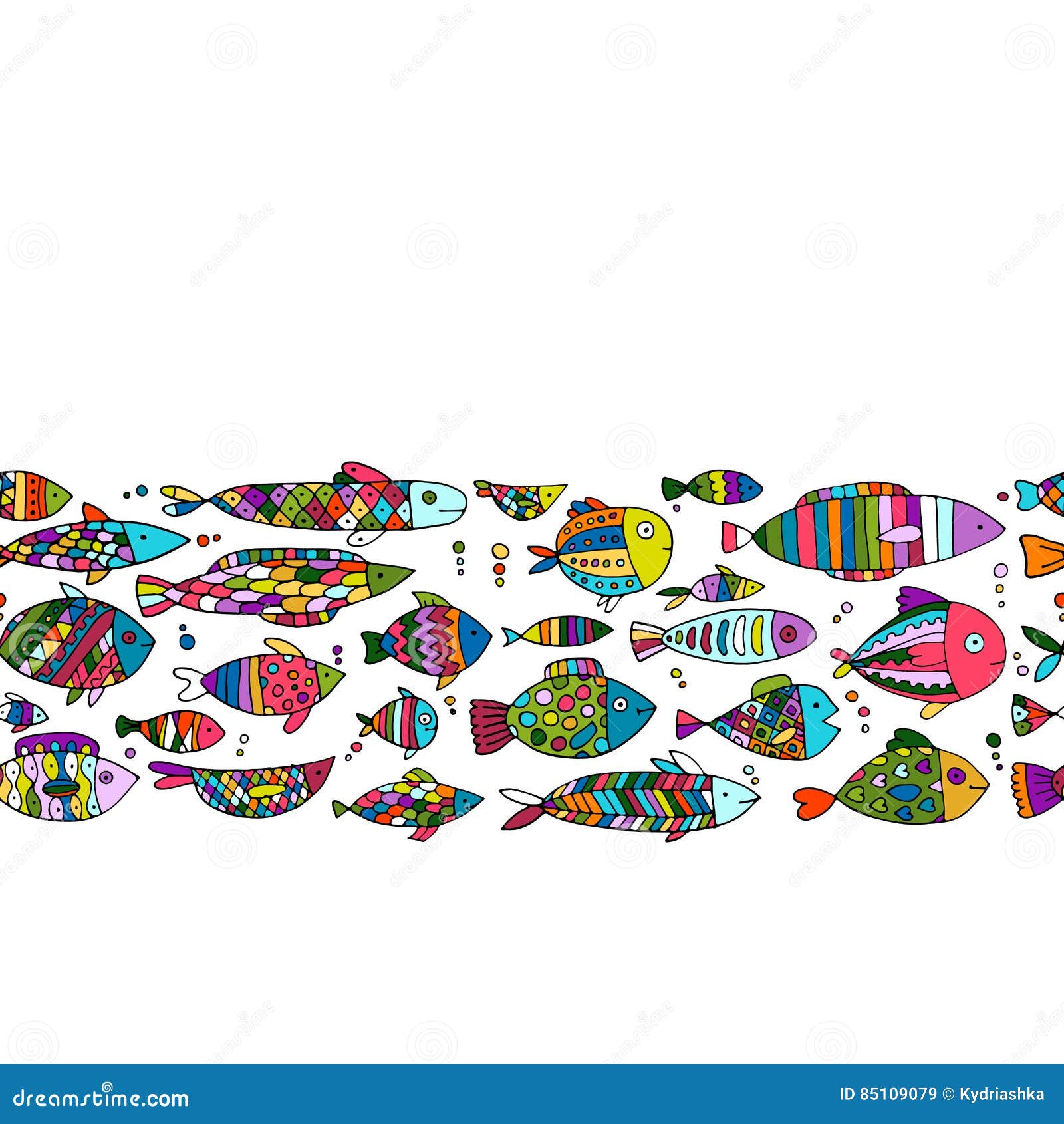 Art Fish Collection, Sketch for Your Design Stock Vector - Illustration ...
