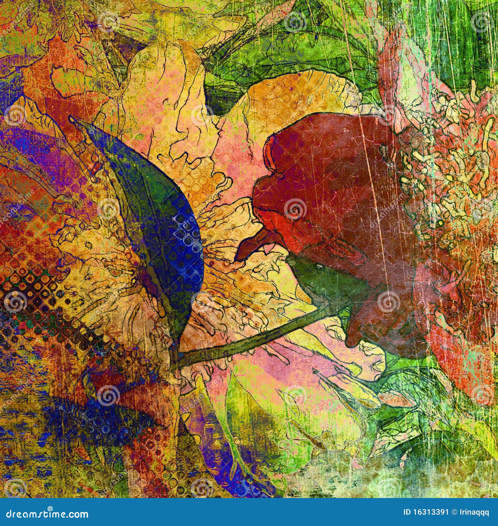 Art Floral Grunge Graphic Background Stock Illustration - Illustration ...