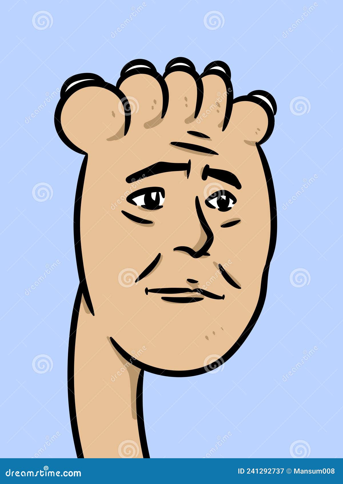 Foot Cartoon on Blue Background Stock Illustration - Illustration of ...