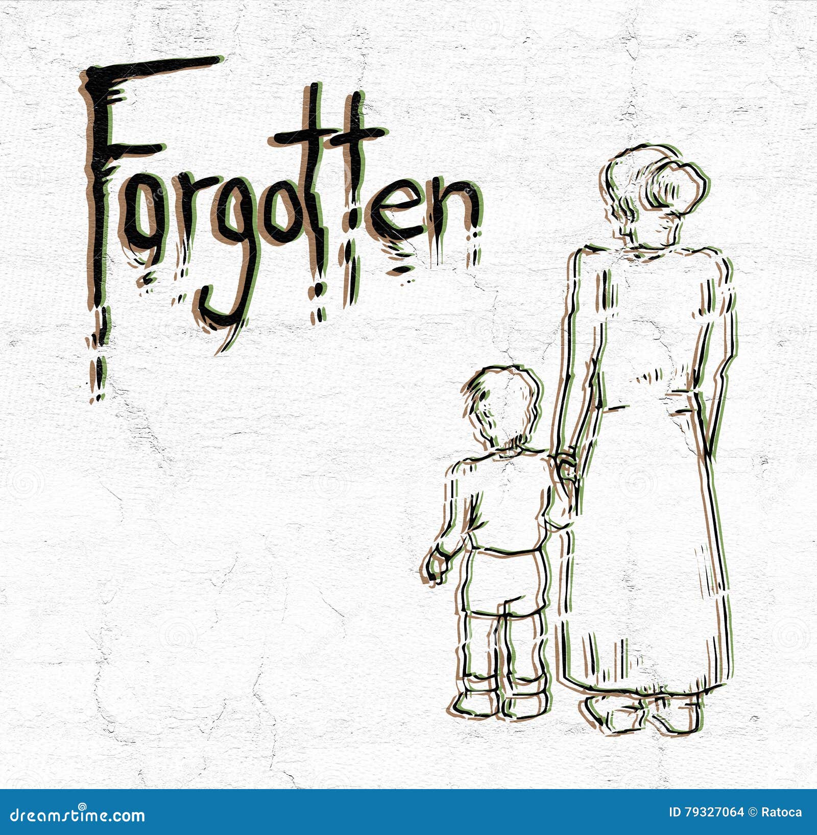 Art forgotten message stock illustration. Illustration of remember ...