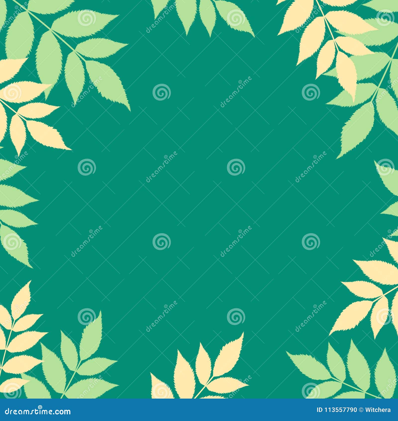 Art frame with leaves stock vector. Illustration of decoration - 113557790