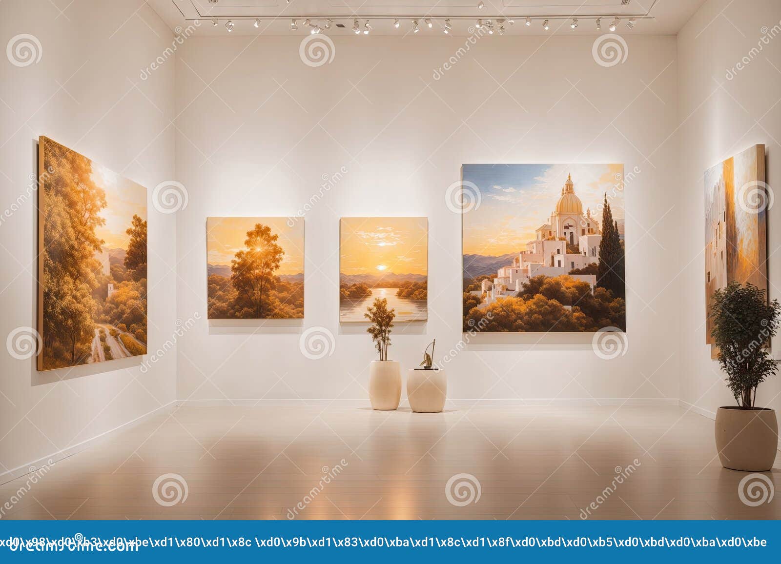 An Art Gallery with Beautiful Paintings Display. Ai Generative Stock ...