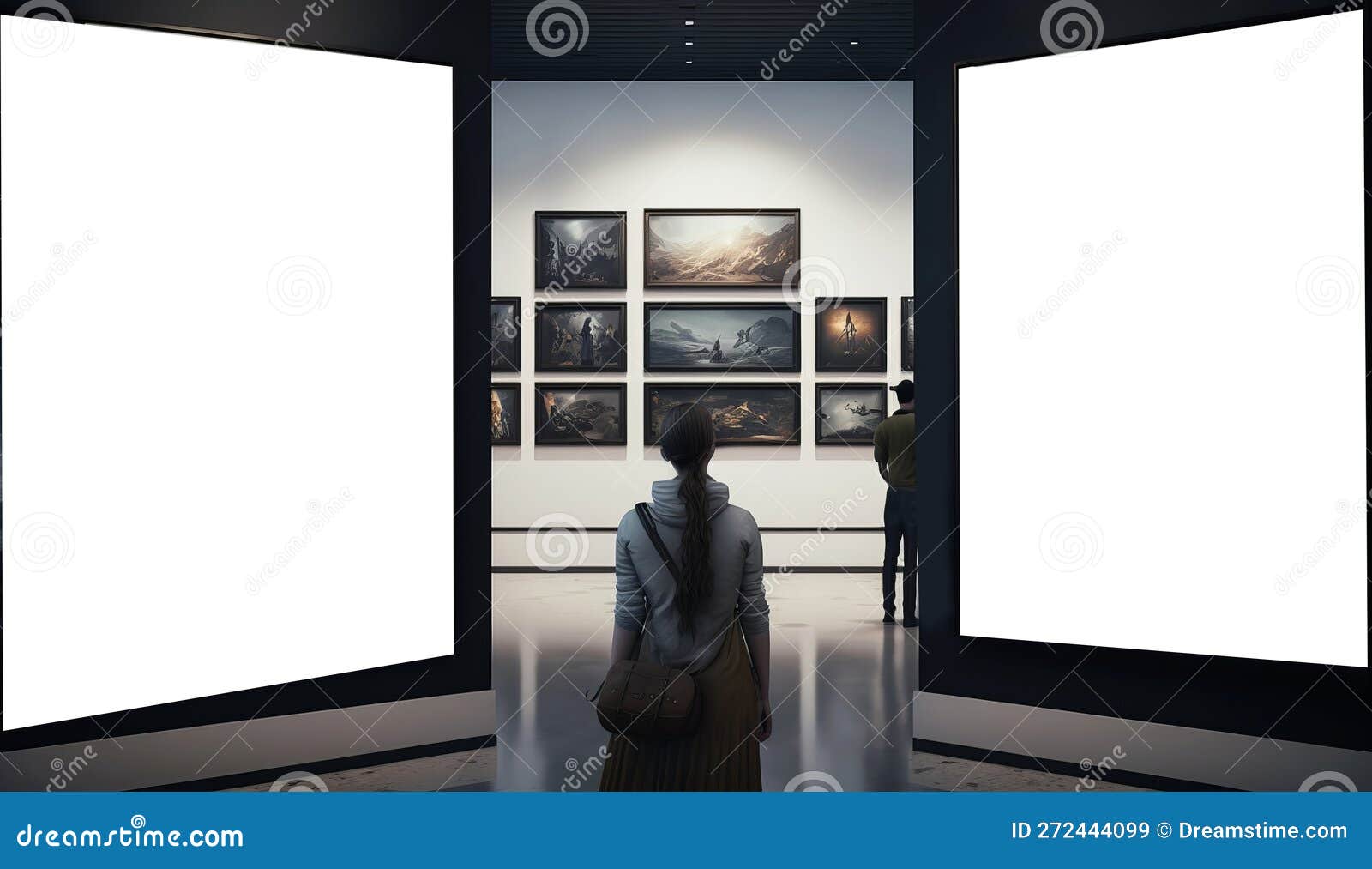 Art Gallery, Mocap for Paintings Stock Illustration - Illustration of ...
