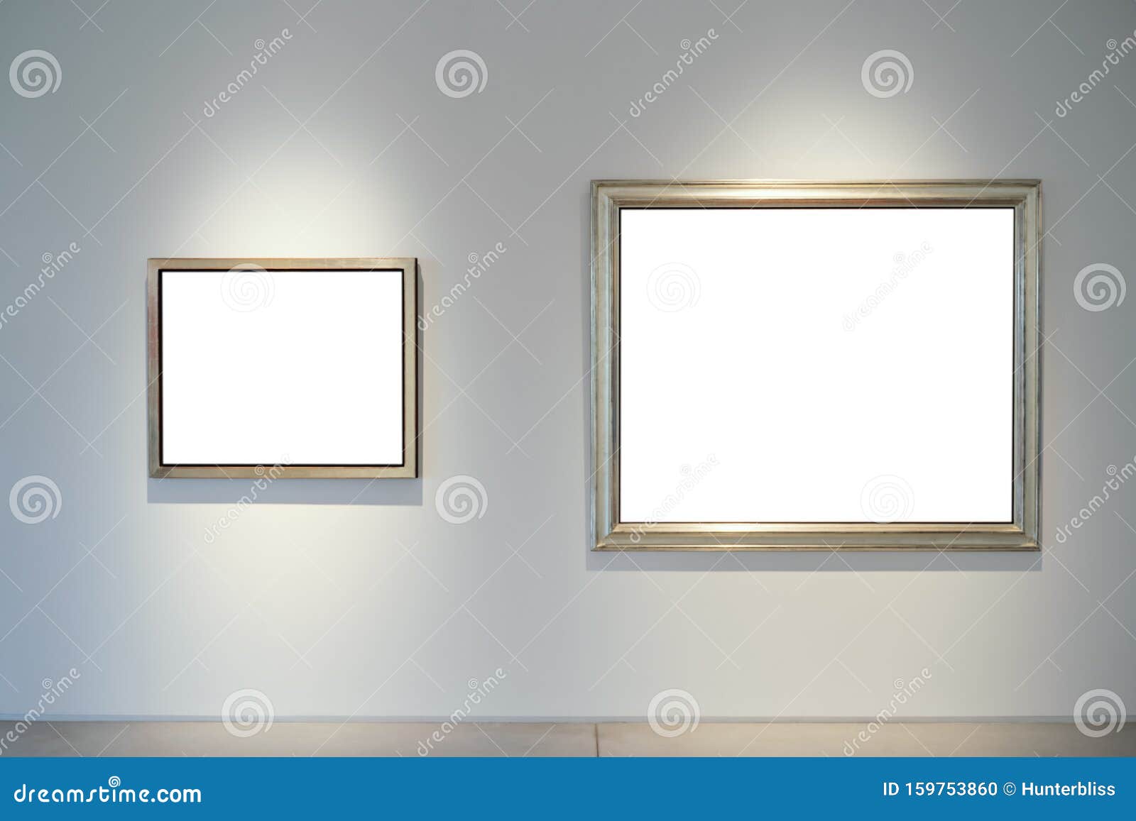 Art Gallery Museum Isolated Frame Contemporary White Wall Rectangular ...