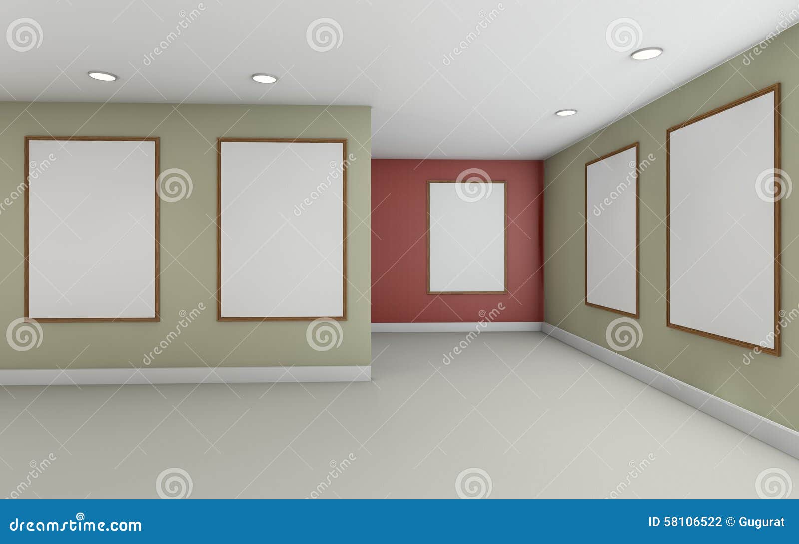 Art Gallery Perspective and Picture Frame Wall Monocom Color Rad Stock ...