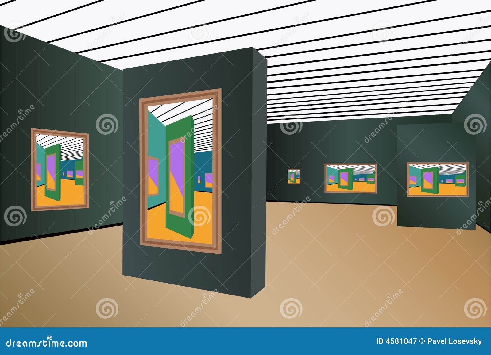 Art gallery vector stock vector. Illustration of outline - 4581047