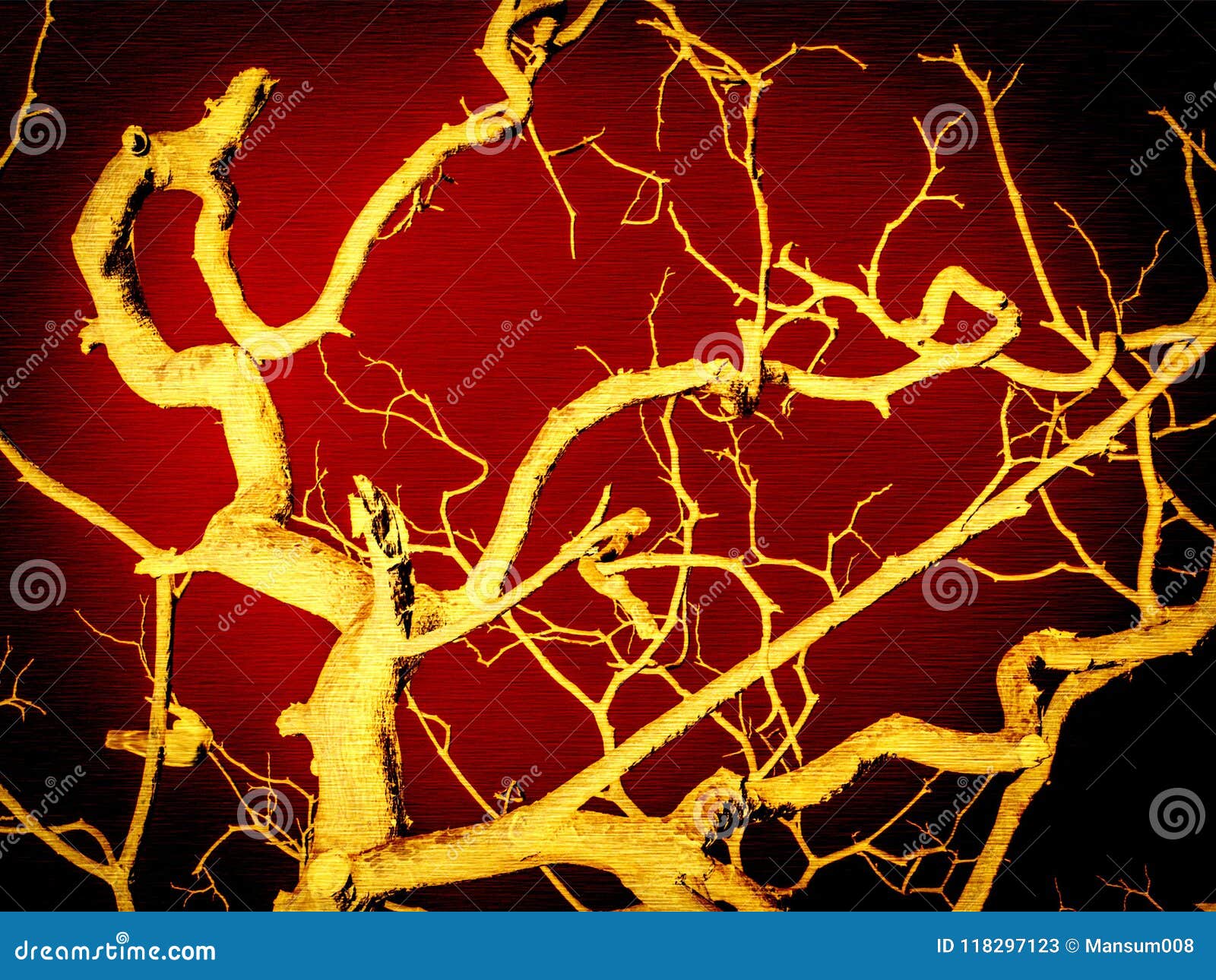 Art Gold Branch Illustration Stock Illustration - Illustration of ...