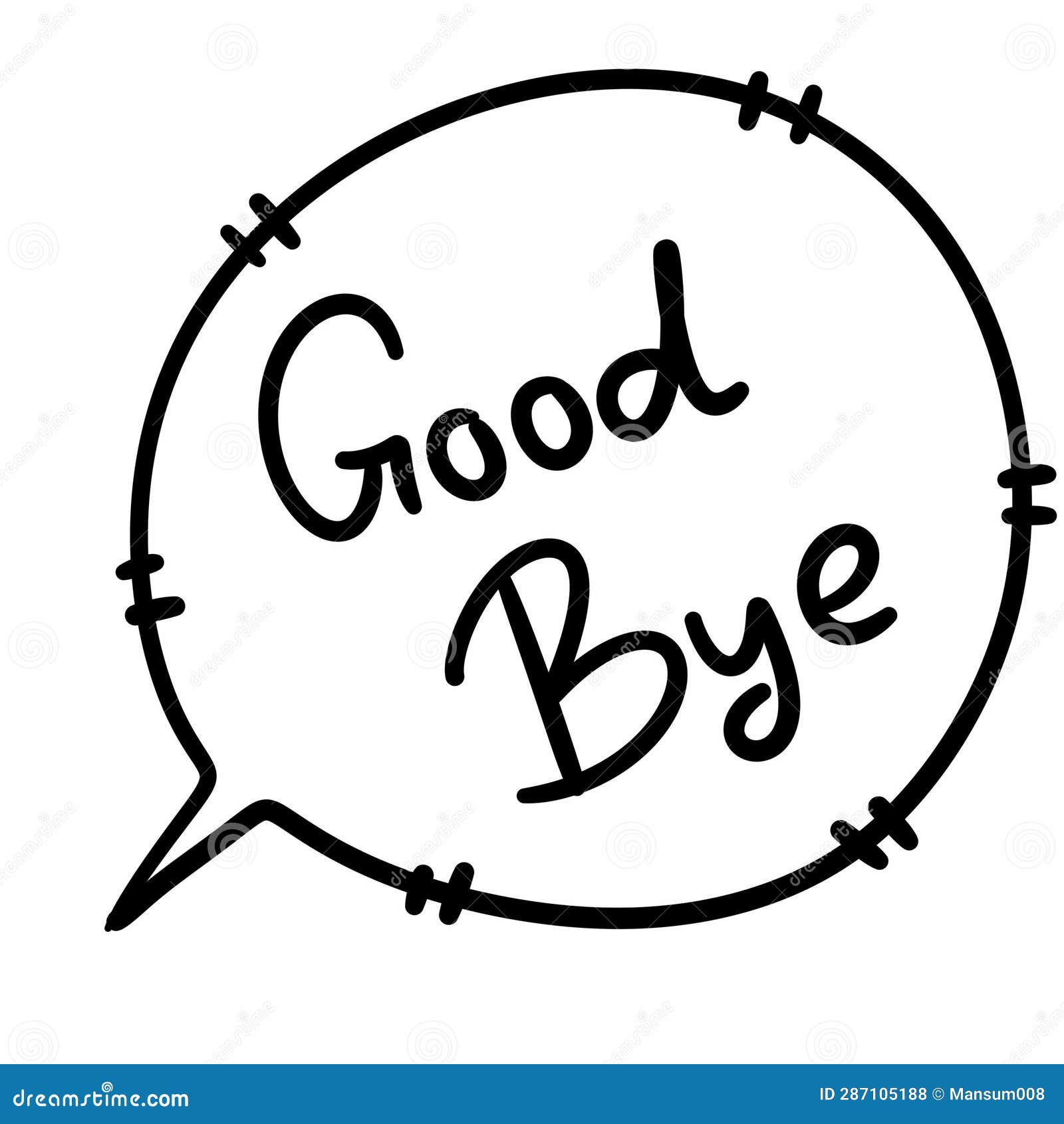 Goodbye text on white stock illustration. Illustration of message ...