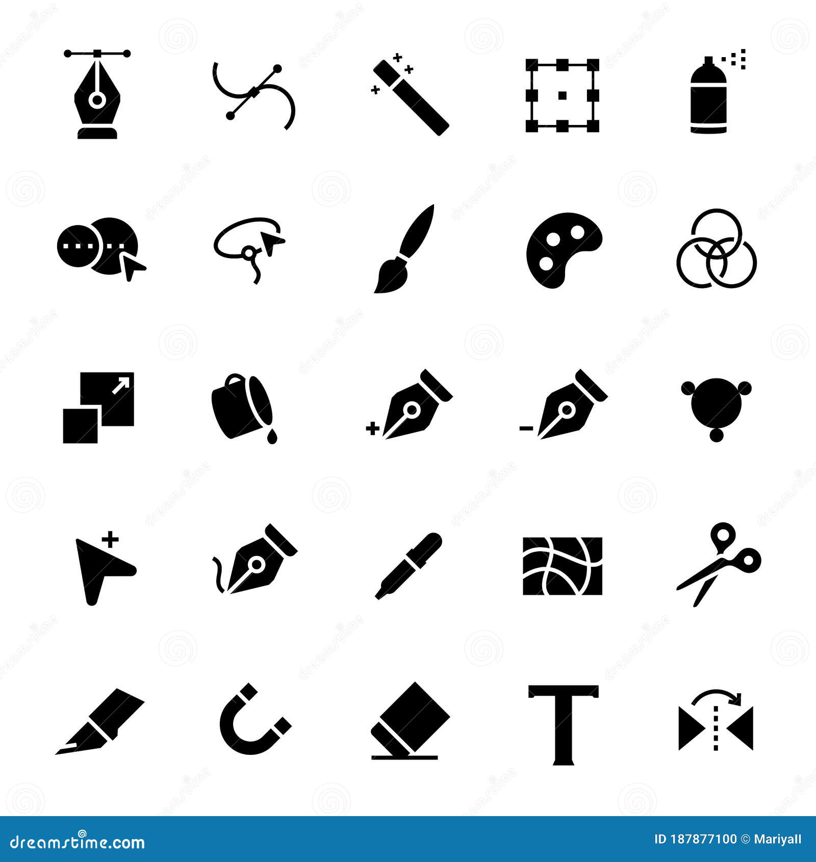 Art and Graphic Vector Designer Cursors Icons Set Stock Vector ...
