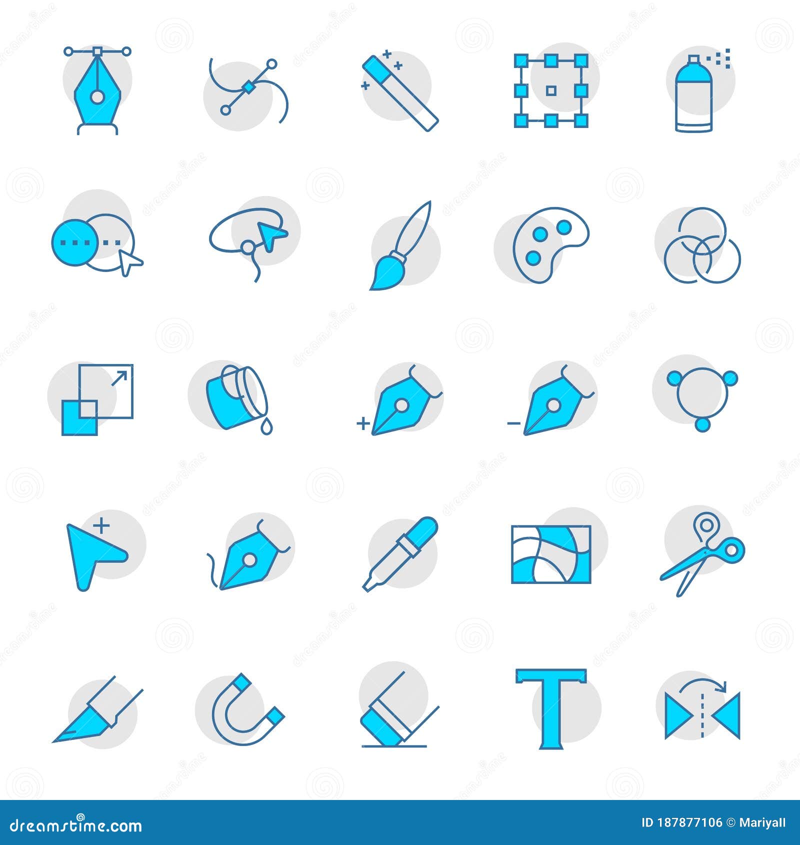 Art and Graphic Vector Designer Cursors Icons Set Stock Vector ...