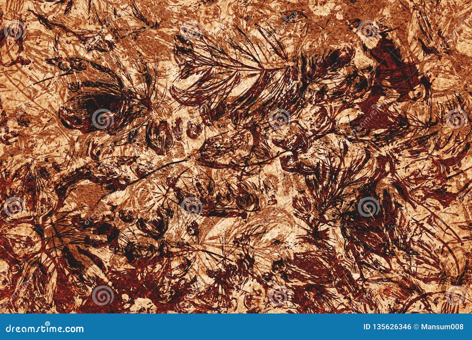 Art Grunge Brown Abstract Pattern Background Stock Illustration ...