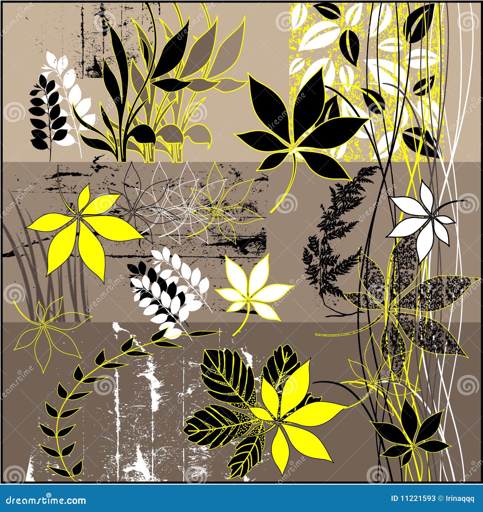 Art Grunge Floral Background Stock Vector - Illustration of decay ...