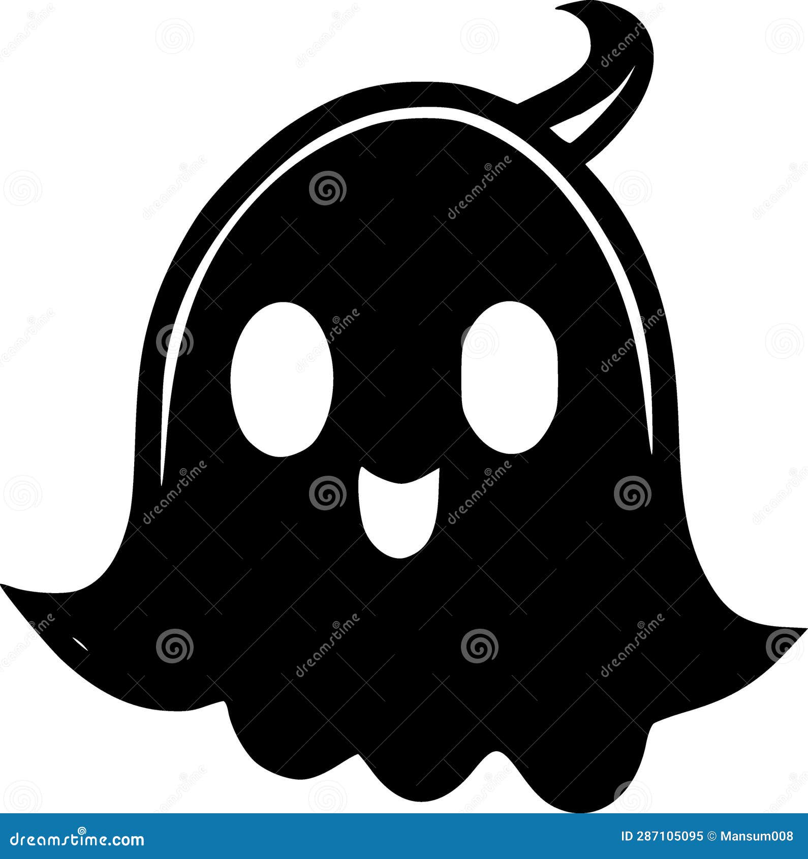 Halloween Ghost Icon in Solid Style Stock Illustration - Illustration ...