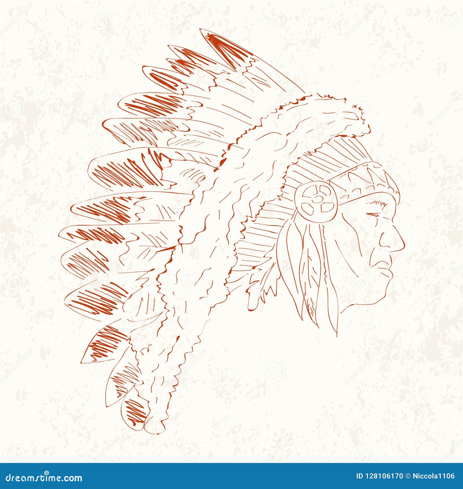 Art Handmade Drawing Indian Chief Stock Vector - Illustration of great ...