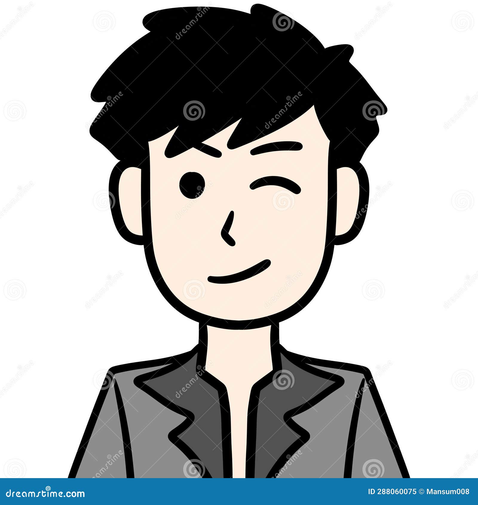 Happy Man Smiling Cartoon Character Stock Illustration - Illustration ...