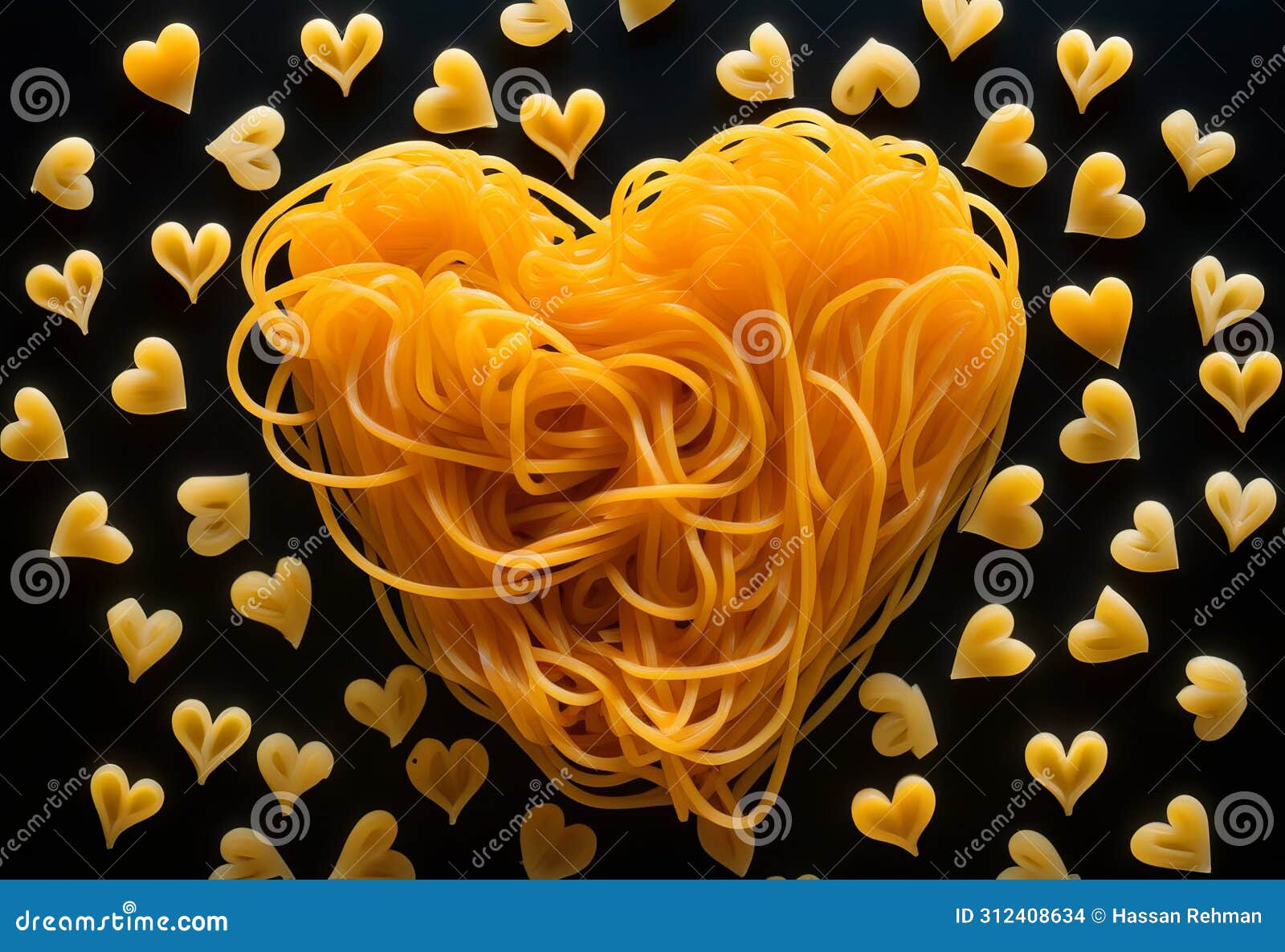 The Art of Heart-Shaped Spaghetti Stock Illustration - Illustration of ...