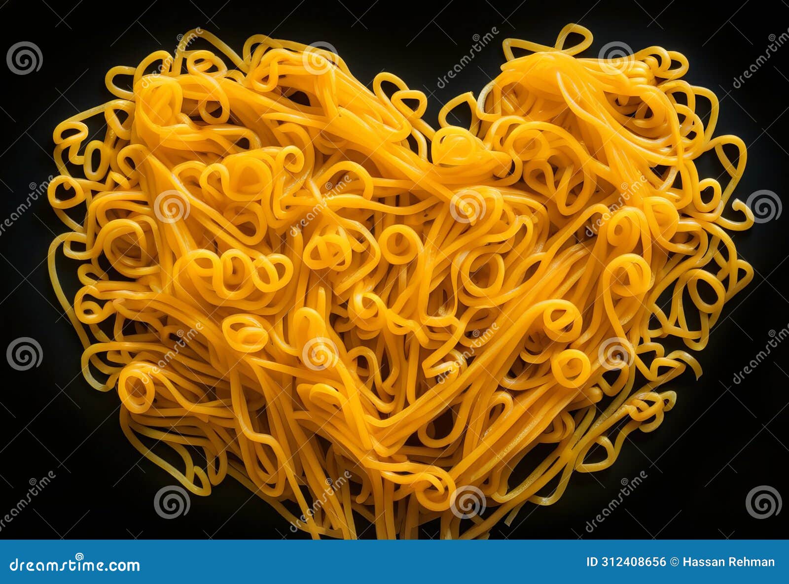 The Art of Heart-Shaped Spaghetti Stock Illustration - Illustration of ...