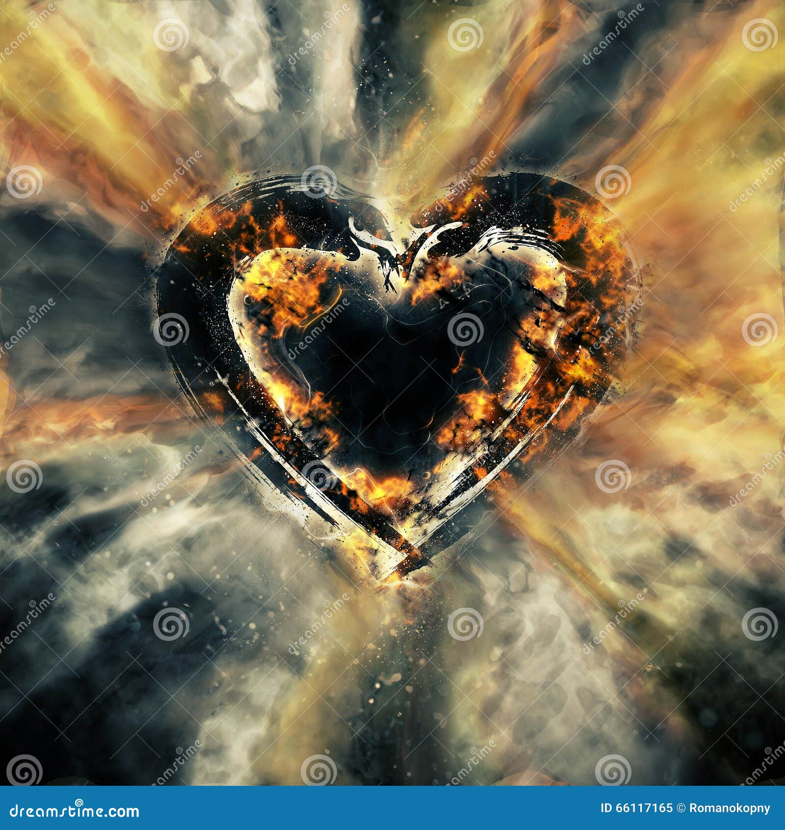 Art heart with smoke stock illustration. Illustration of black - 66117165