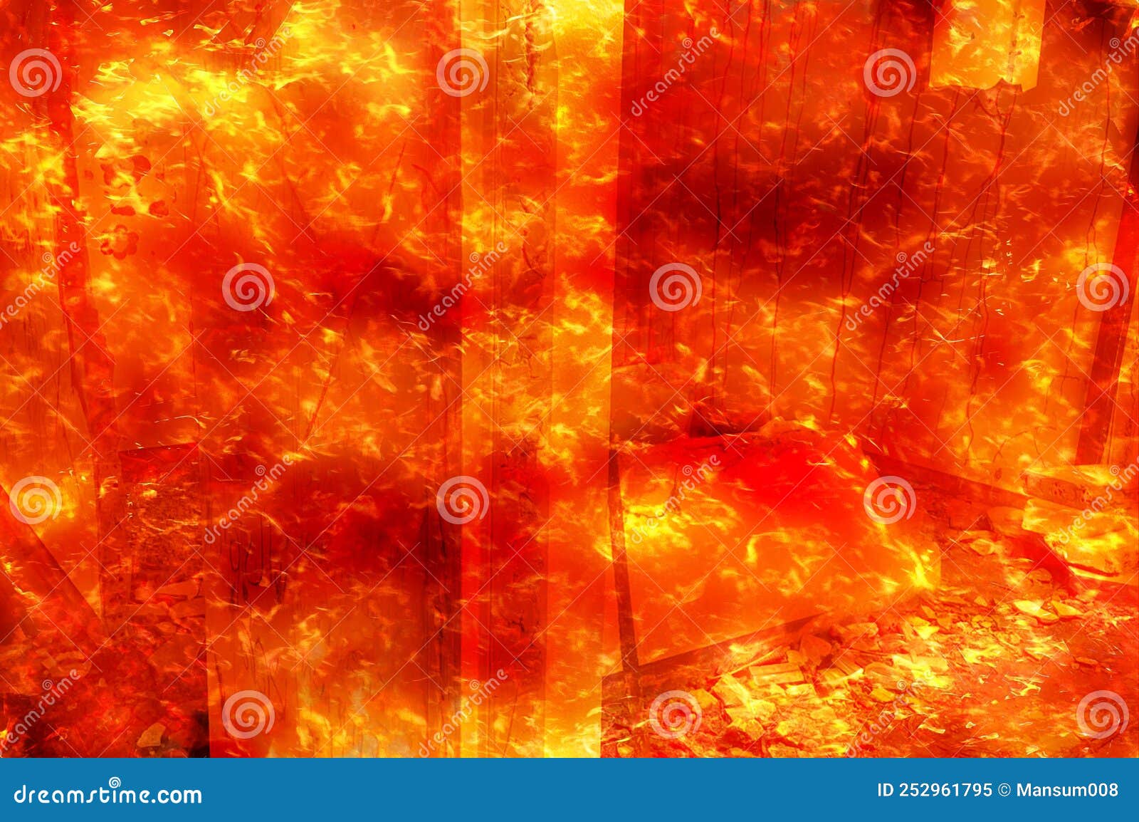 Hot Fire Burning Building Background Stock Illustration - Illustration ...