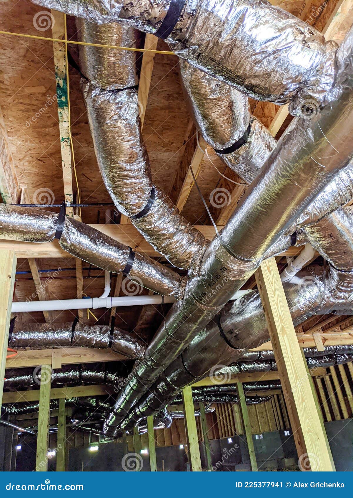 The Art of Hvac Ductwork in a Residential Crawl Space Stock Image ...