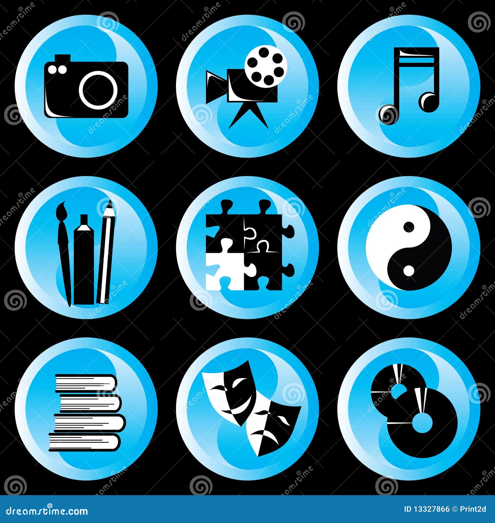 Art icons stock vector. Illustration of games, leisure - 13327866