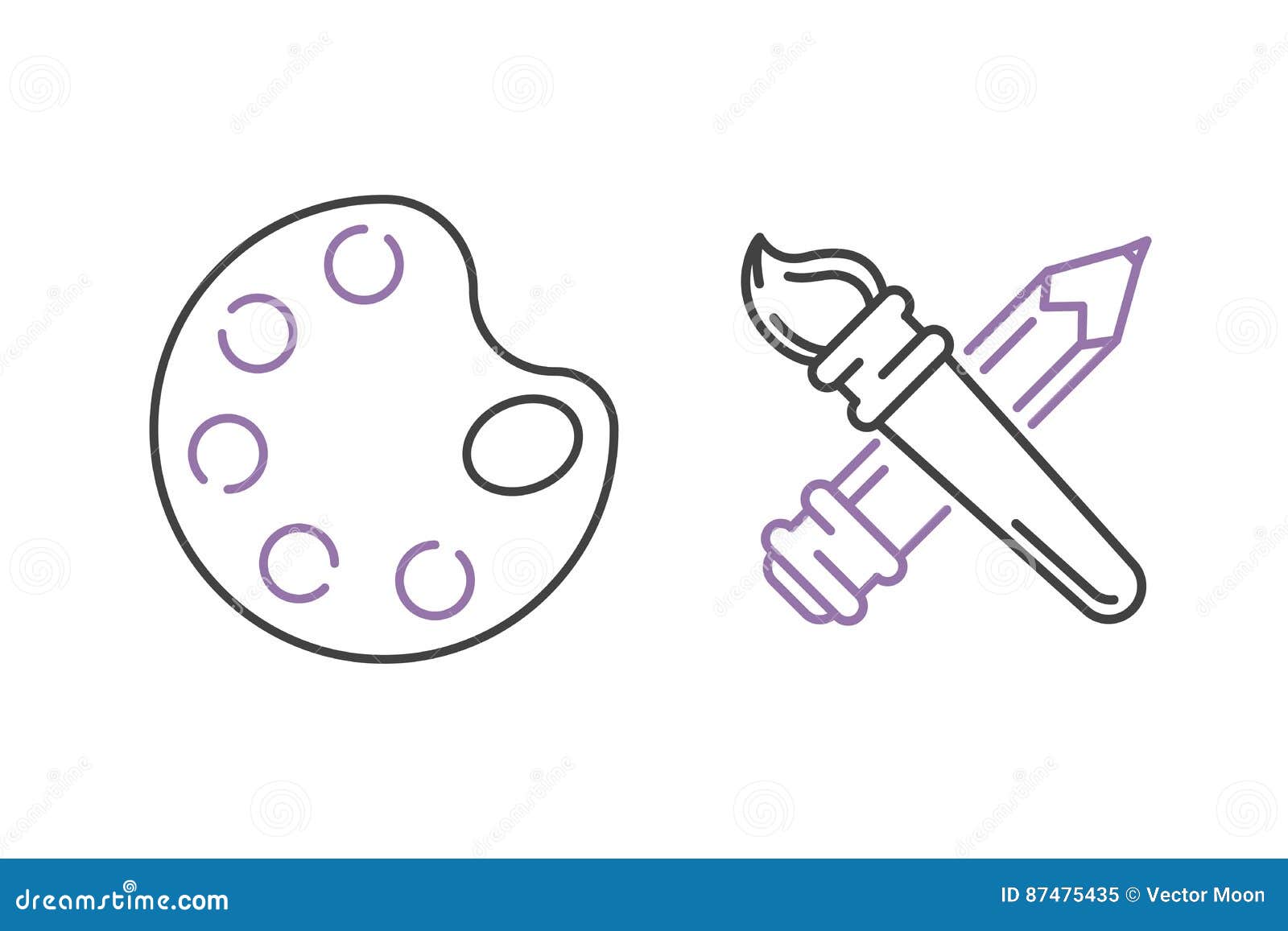 Art Icons Set Vector Illustration Design Linear Symbols Pictogram ... Art Icons Set Vector Illustration Design Linear Symbols Pictogram ...