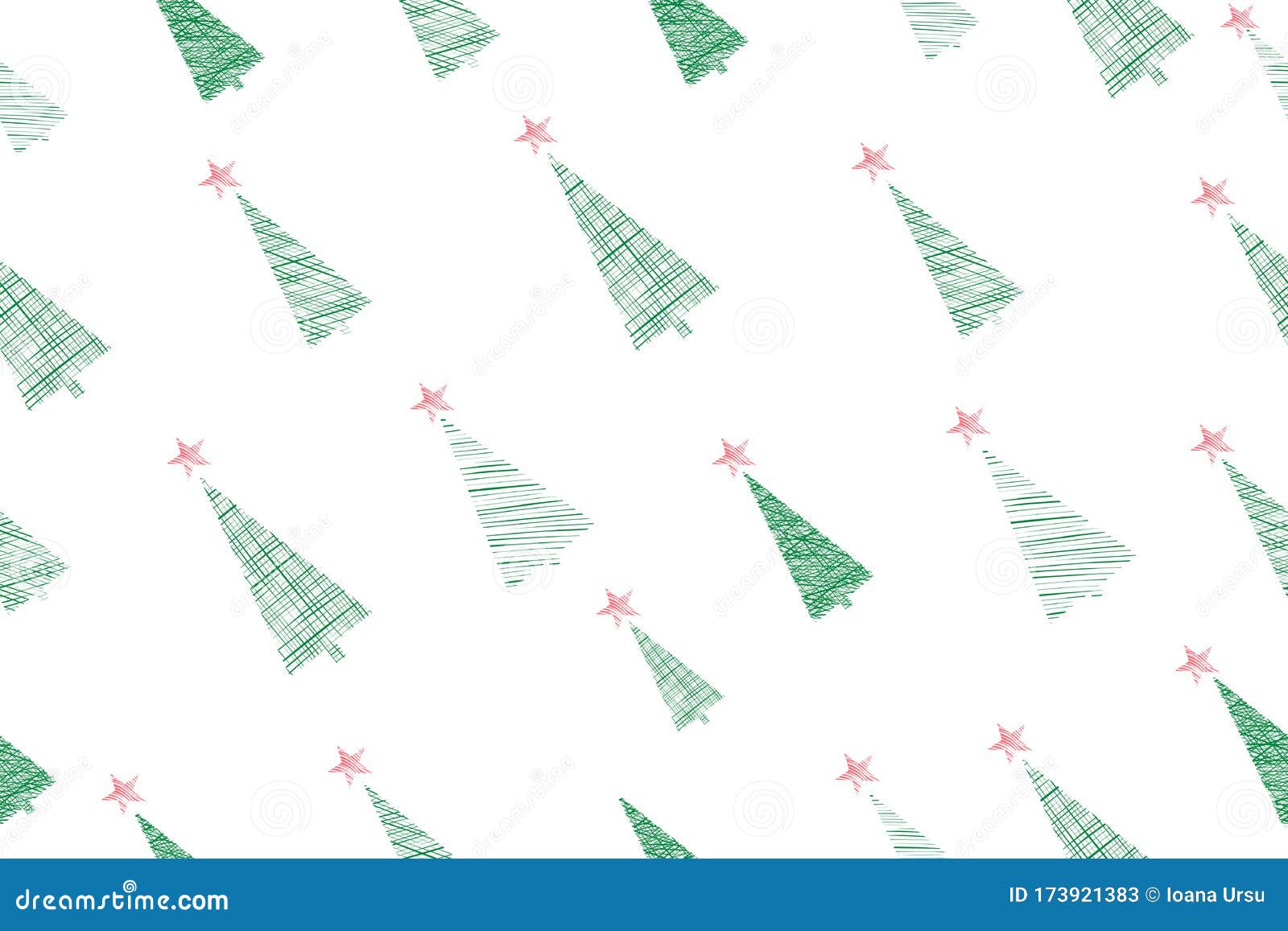 Seamless Vector Pattern with Green Fir-tree, Simple Illustration with ...