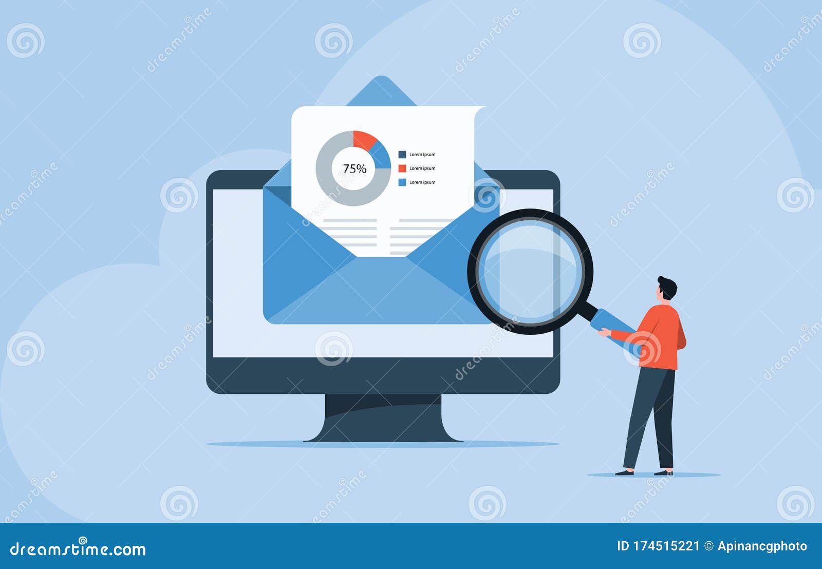 Business Man Read Document Student Study Abstract Background Vector ...