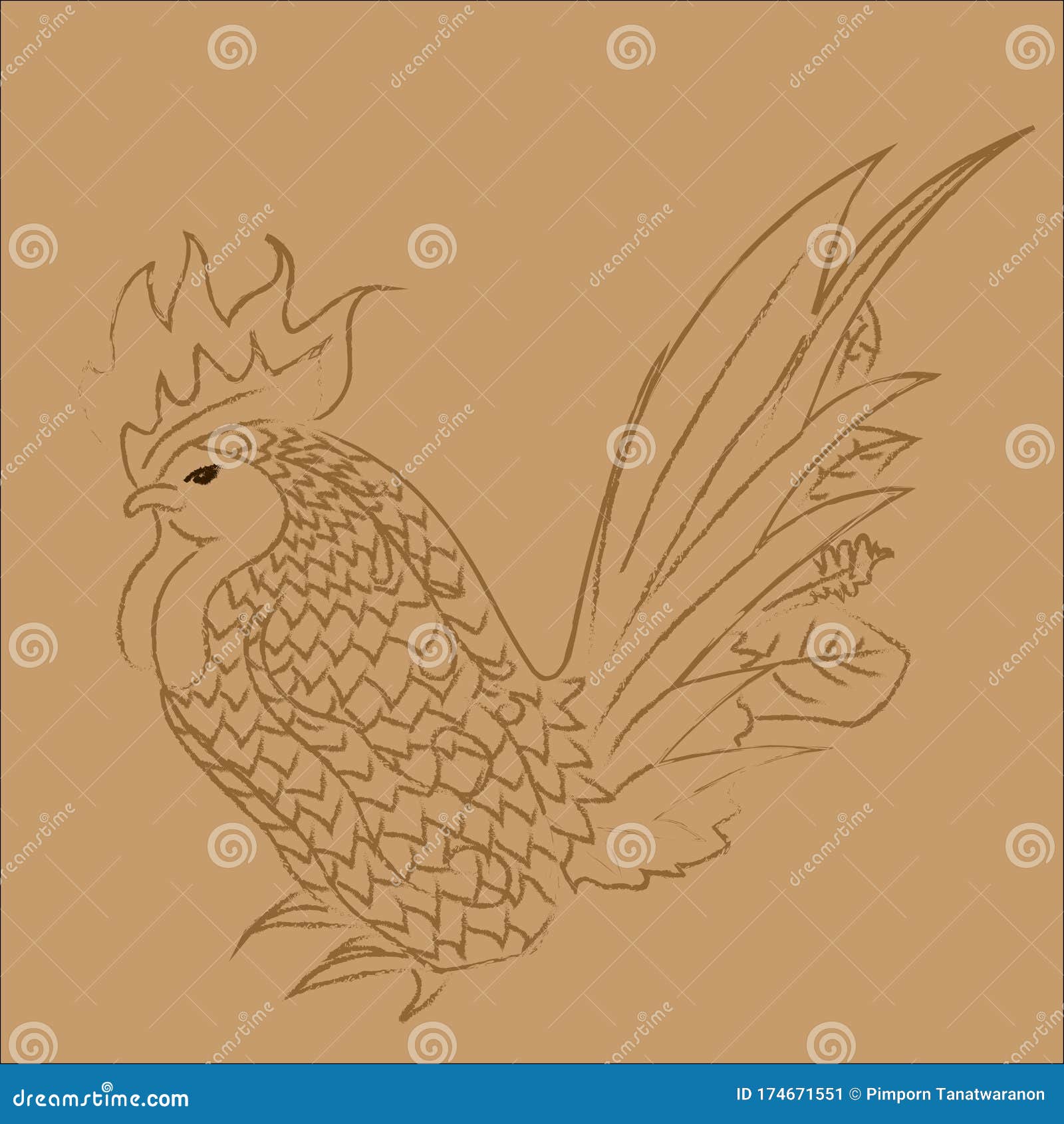 Art & Illustration Han Chicken Stock Illustration - Illustration of ...