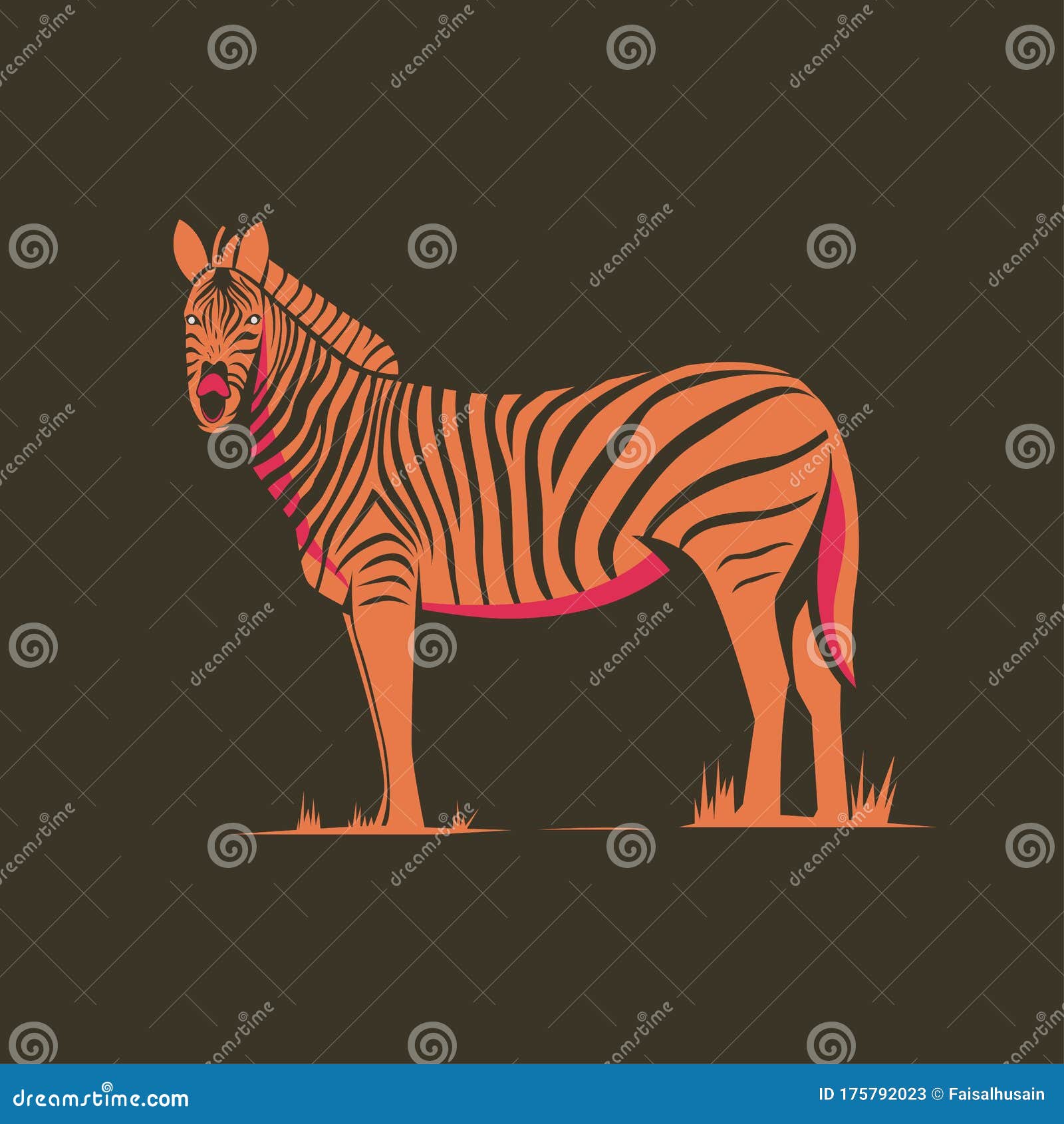 Standing Zebra Horse Vector Art Illustration Stock Vector ...