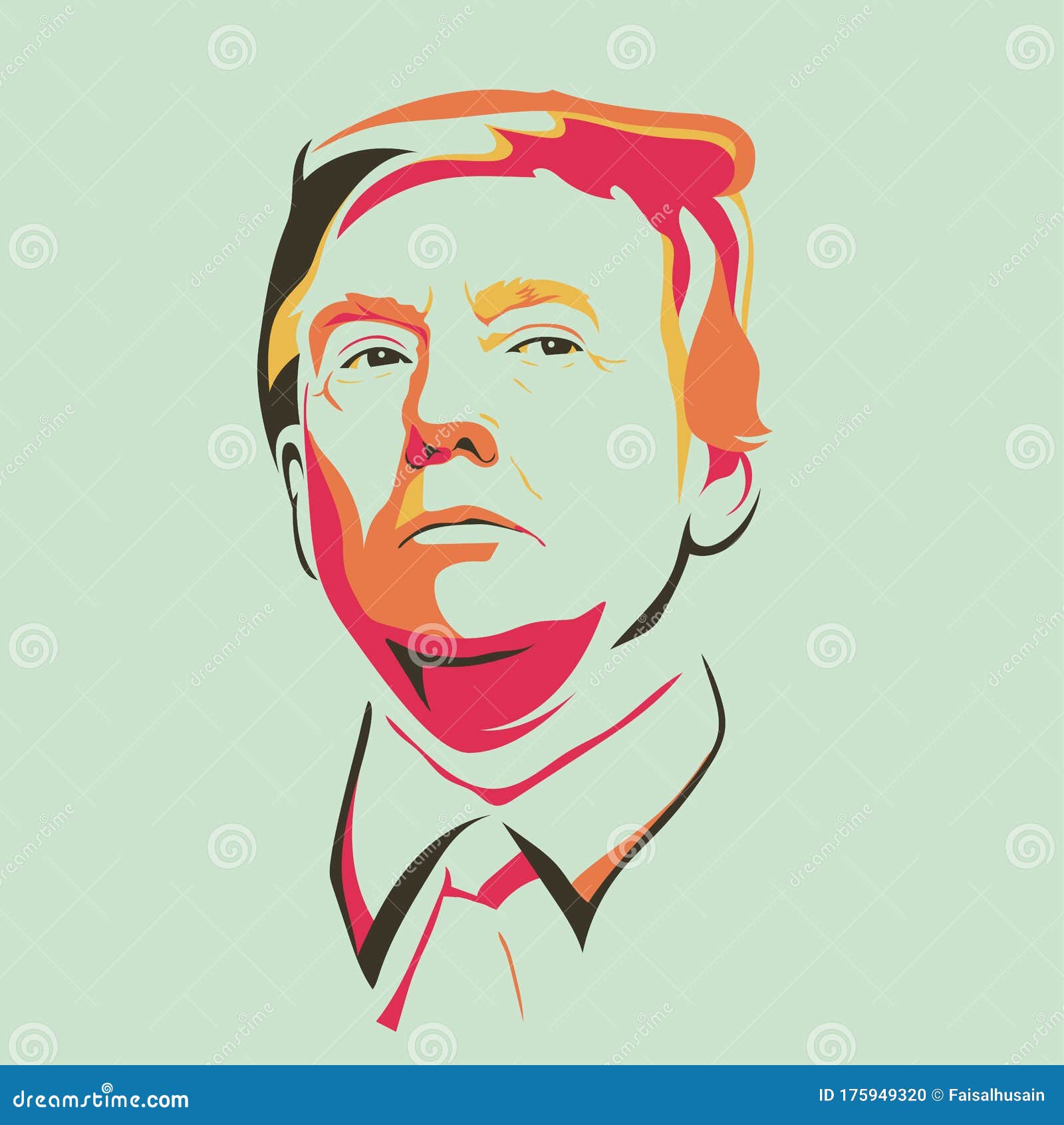 Donald Trump Face Vector Illustration Editorial Image - Illustration of ...